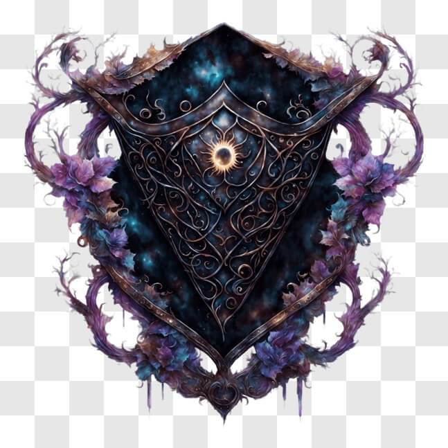 Download Ornate Shield with Purple Flowers and Star PNGs Online ...