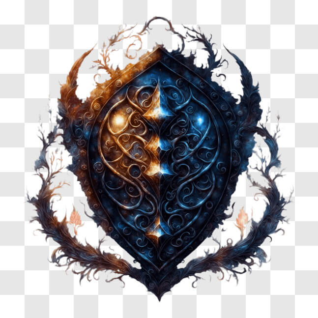 Download Fantasy Shield with Vines and Flowers PNGs Online - Creative ...