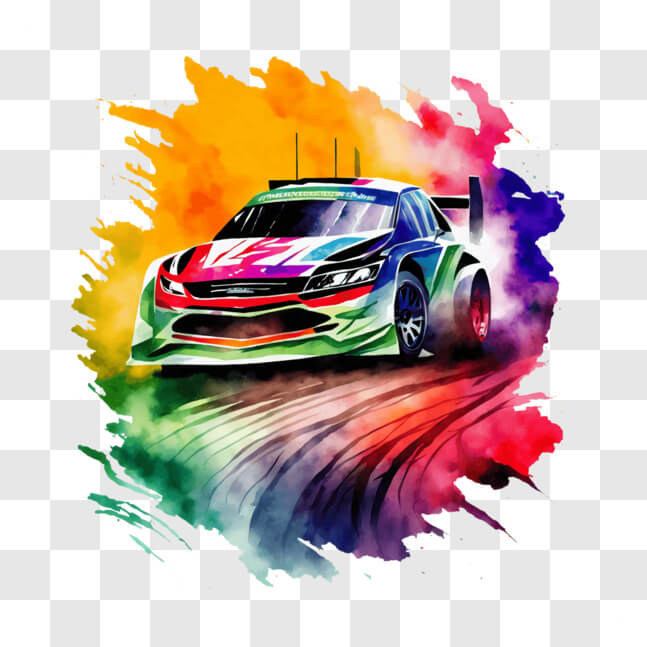 Download Race Car with Colorful Paint Splashes on the Track PNGs Online ...