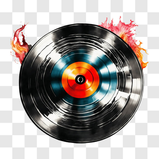 Download Vinyl Record on Fire PNGs Online - Creative Fabrica