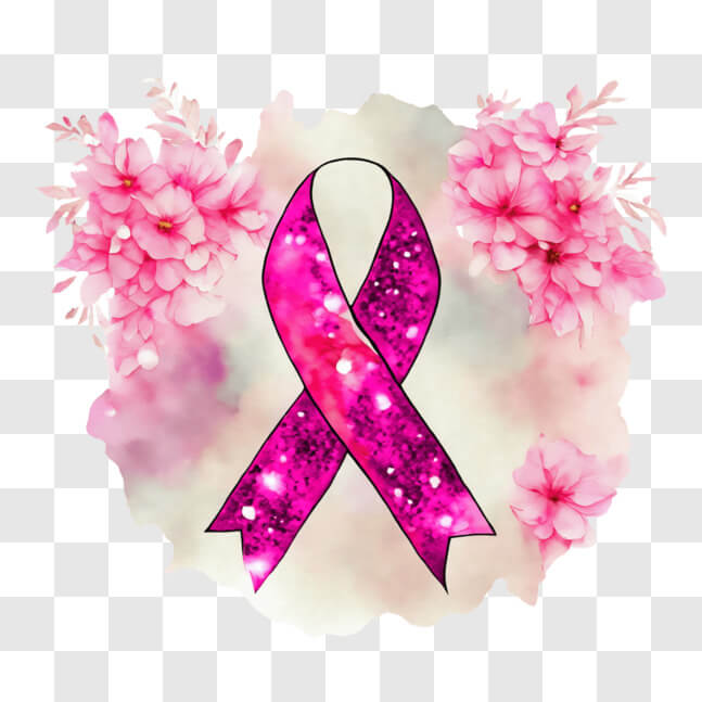 Baixe Laço Rosa e Flores para Conscientização sobre o Câncer PNGs ...