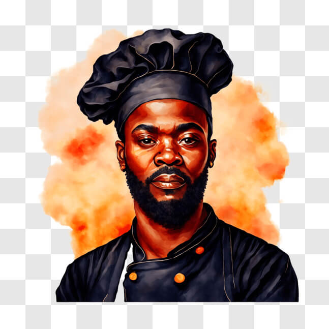 Download Portrait of African-American Chef in Colorful Attire PNGs ...