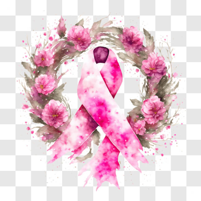 Download Pink Ribbon Wreath for Breast Cancer Awareness and Support ...