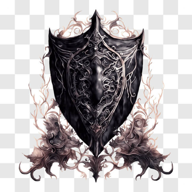 Download Intricate Ornate Shield with Vines and Flowers PNGs Online ...