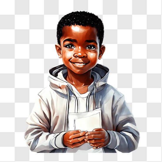 Download Smiling Young Black Boy with Afro Hairstyle PNGs Online ...