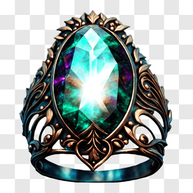 Download Ornate Ring with Large Crystal Stone PNGs Online - Creative ...