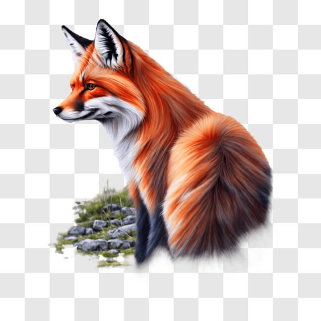 Download Realistic Painting of an Orange Fox in Natural Setting PNGs ...