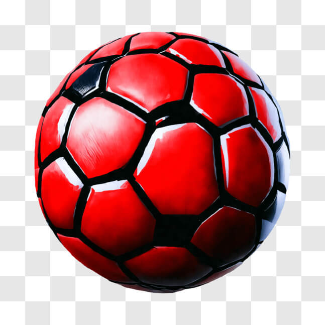 Download Red and Black Soccer Ball Floating in Mid-Air PNGs Online ...