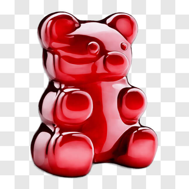 Download Red Gummy Bear Sculpture on Black Background PNGs Online ...