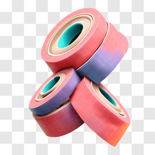 Download Vibrant Stack of Colorful Tapes PNGs Online - Creative Fabrica