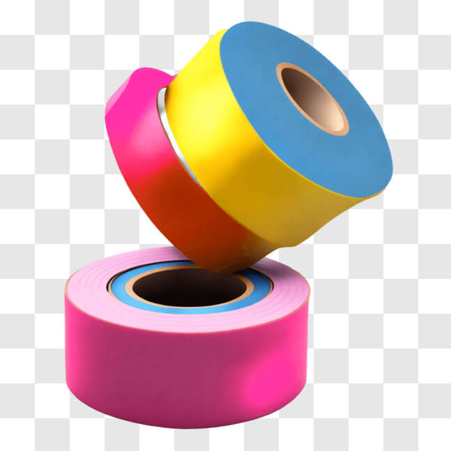 Download Colorful Stack of Tapes in Pink, Blue, and Yellow PNGs Online ...