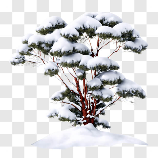 Download Snow-covered Tree on Isolated Black Background PNGs Online ...