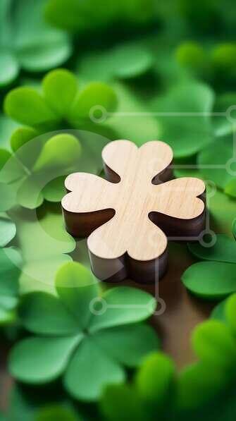 Wooden Clover and Shamrock for St. Patrick's Day stock photo | Creative ...