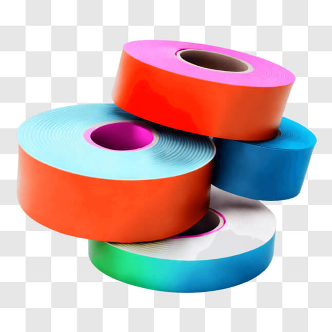 Download Colorful Stack of Tapes - Blue, Green, Orange, Red PNGs Online ...