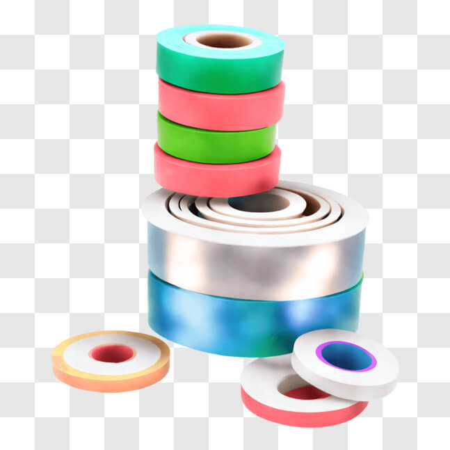 Download Colorful Stack of Tapes PNGs Online - Creative Fabrica