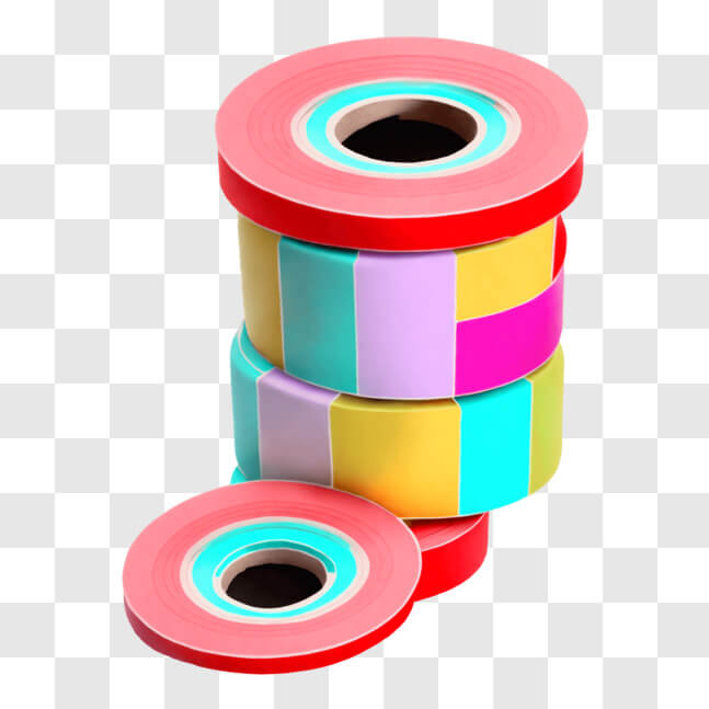 Download Colorful Stack of Tapes PNGs Online - Creative Fabrica