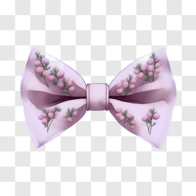 Descarga Corbata de lazo rosa con flores blancas y hojas verdes PNGs En ...