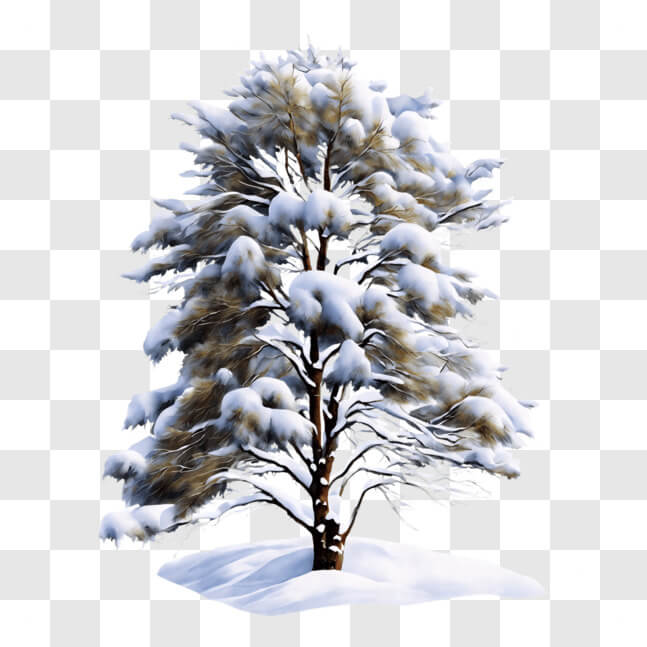 Download Snow-covered Tree in Winter PNGs Online - Creative Fabrica