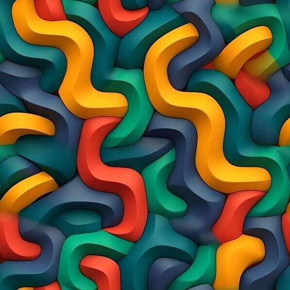 Download Colorful 3D Seamless Pattern with Abstract Shapes and Colors ...