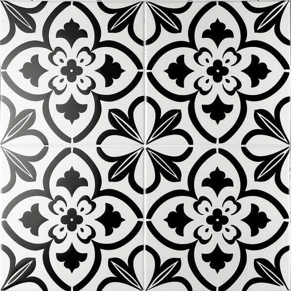Download Black and White Floral Tile Stock Vector Illustration Patterns ...