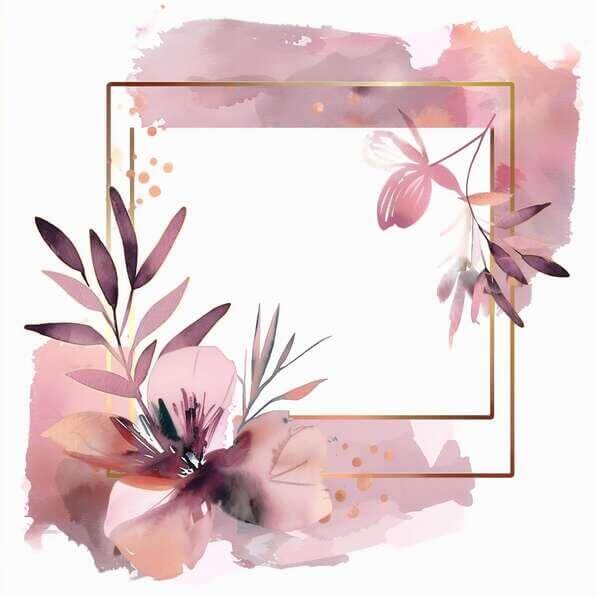 Download Pink Floral Frame with Gold Border Backgrounds Online ...