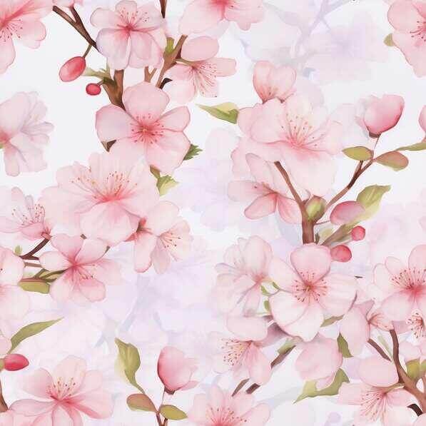 Download Seamless Cherry Blossom Pattern in Full Bloom Patterns Online ...