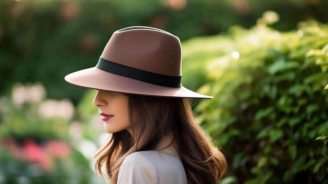 Download Elegant woman in brown fedora hat outdoors Mockups Online ...