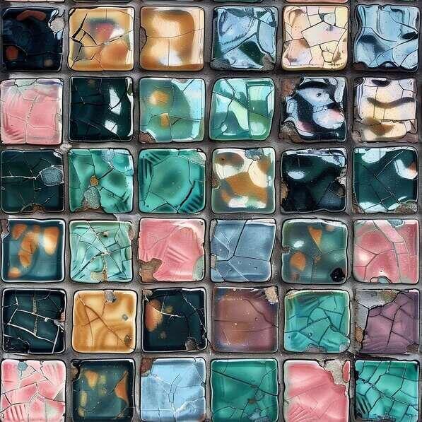 Download Colorful Mosaic Tile Wall with Unique Texture and Pattern ...