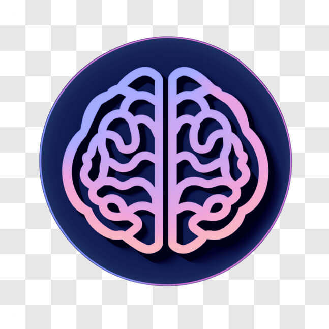 Download Brain Icon in Pink and Purple Circle PNGs Online - Creative ...