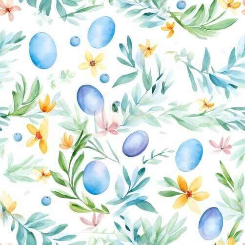Download Colorful Easter Eggs, Flowers, and Leaves Pattern Patterns ...