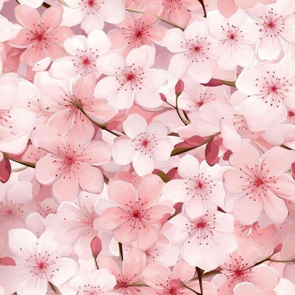 Download Seamless Pink Cherry Blossom Pattern Background Patterns ...