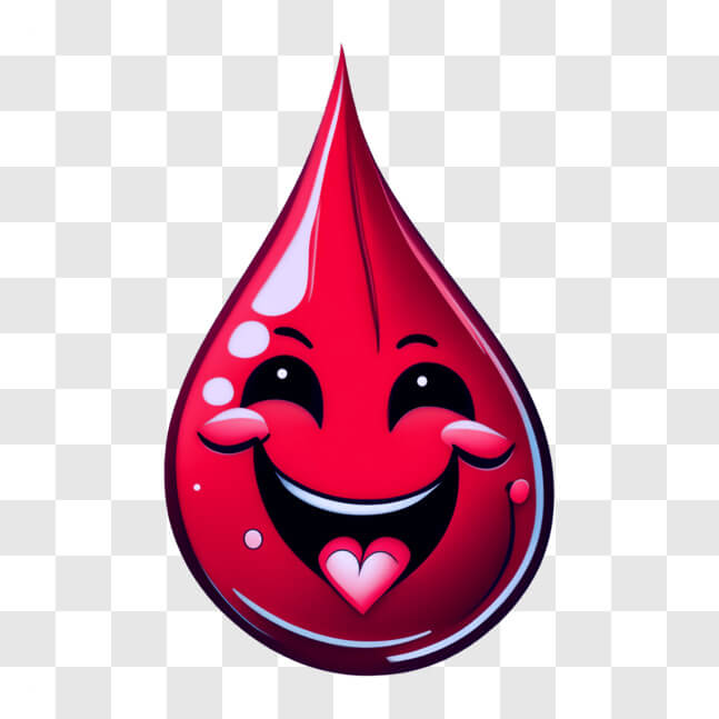 Download Red Blood Drop with Smiley Face for Blood Donation Awareness ...