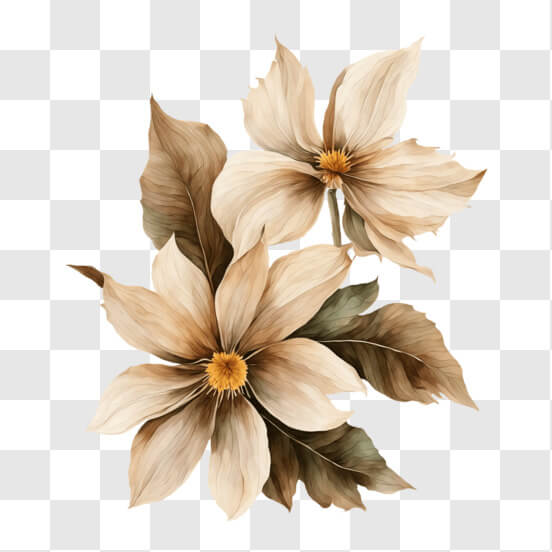 Download Elegant Bouquet of Neutral Toned Flowers PNG Online - Creative ...