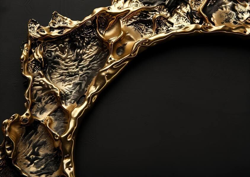 Download Circular Gold Metal Frame - Art Installation or Decorative ...