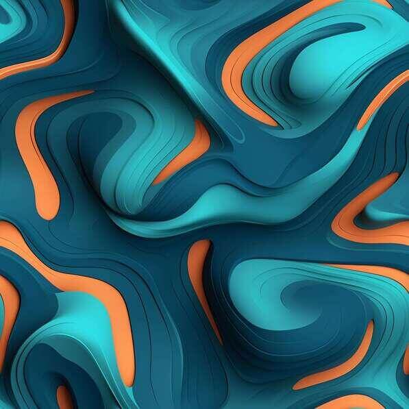 Download Blue, Orange, and Green Abstract Pattern with Swirls Patterns ...