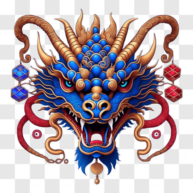 Download Blue Dragon Head - Chinese Zodiac Symbol for Luck and Good ...