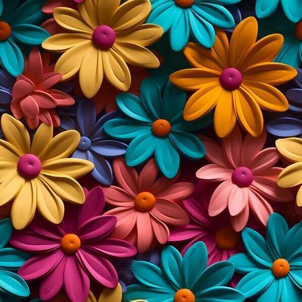 Download Colorful 3D Printed Flower Pattern for Decorative Use Patterns ...