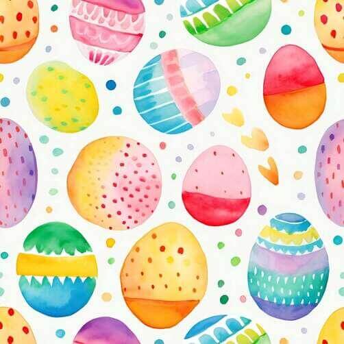 Download Colorful Easter Eggs Seamless Pattern on White Background ...
