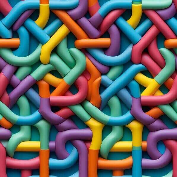 Download Colorful Interlocking Plastic Tubes Abstract Art Installation ...