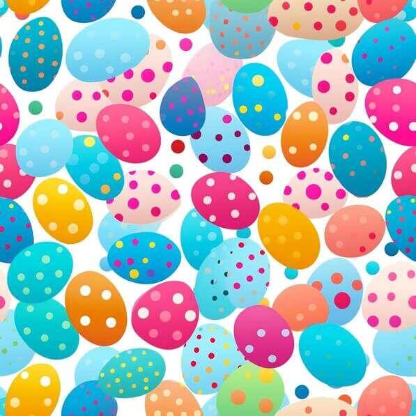 Download Colorful Easter Egg Pattern with Polka Dots on White ...