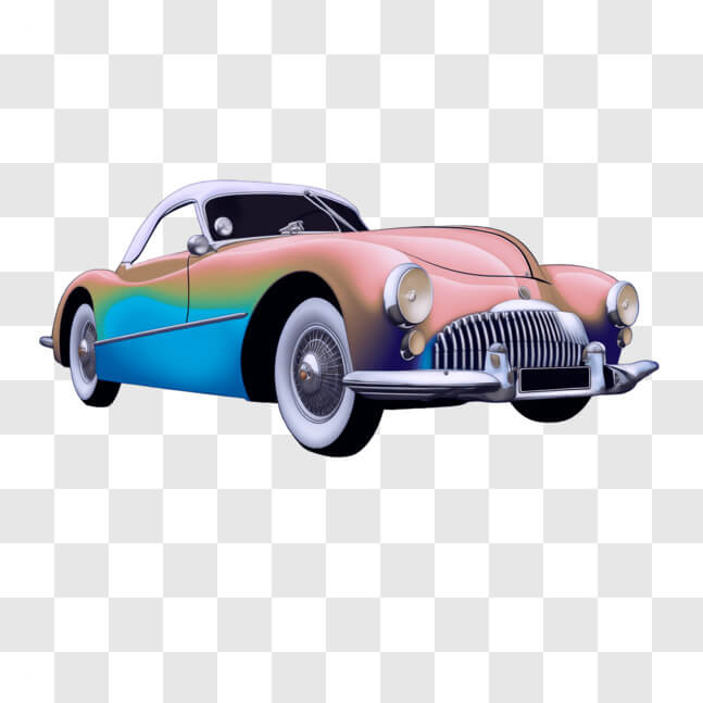 Download Colorful Retro Car from the 1940s or 1950s PNGs Online ...