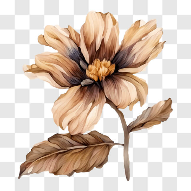 Download Single Beige Flower on Black Background PNGs Online - Creative ...