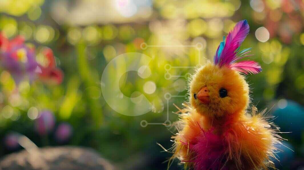 Easter Chicken and Eggs in Springtime Celebration stock photo ...