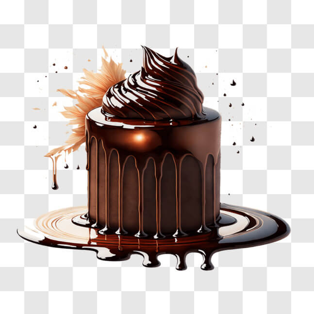 Download Delicious Chocolate Cake with Rich Chocolate Dripping PNGs ...