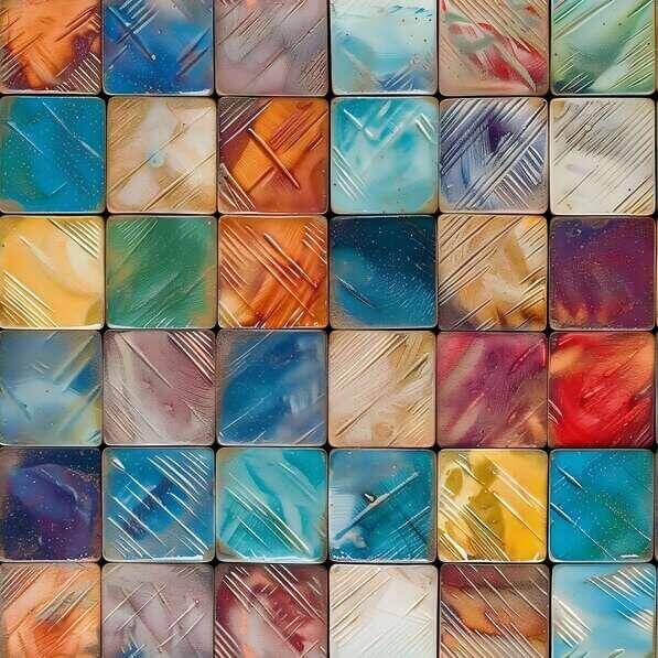Download Colorful Square Tile Mosaic Art Patterns Online - Creative Fabrica