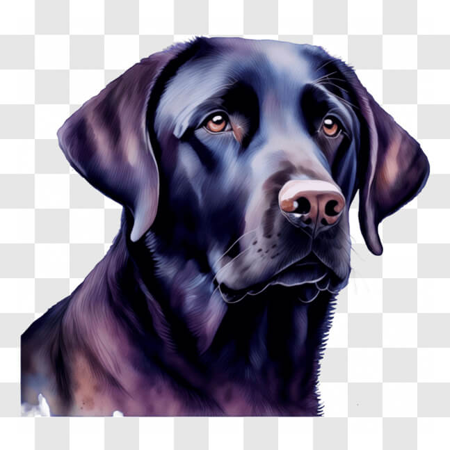 Download Colorful Black Labrador Retriever Dog Painting PNGs Online ...