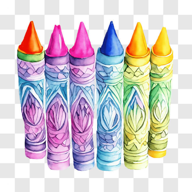 Download Colorful Crayons Lined Up Neatly PNGs Online - Creative Fabrica