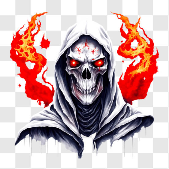 Télécharger Illustration de squelette de la Faucheuse avec des yeux ...