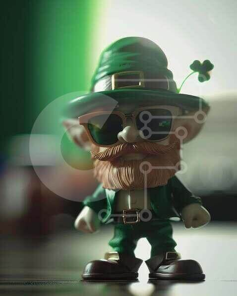 St. Patrick's Day Toy Figure in Shamrock-Themed Attire stock photo ...