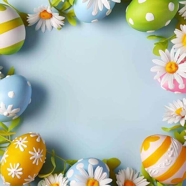 Download Festive Easter Eggs and Daisies Arrangement Backgrounds Online ...